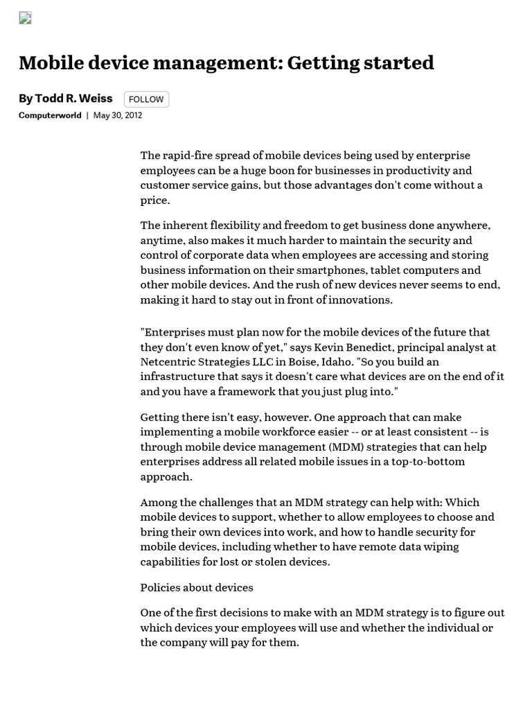 Mobile Device Management. Getting Started | PDF | Black Berry Limited ...