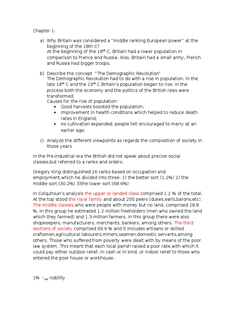 The Upper or Landed Class The Royal Family) - The Middle Classes ...