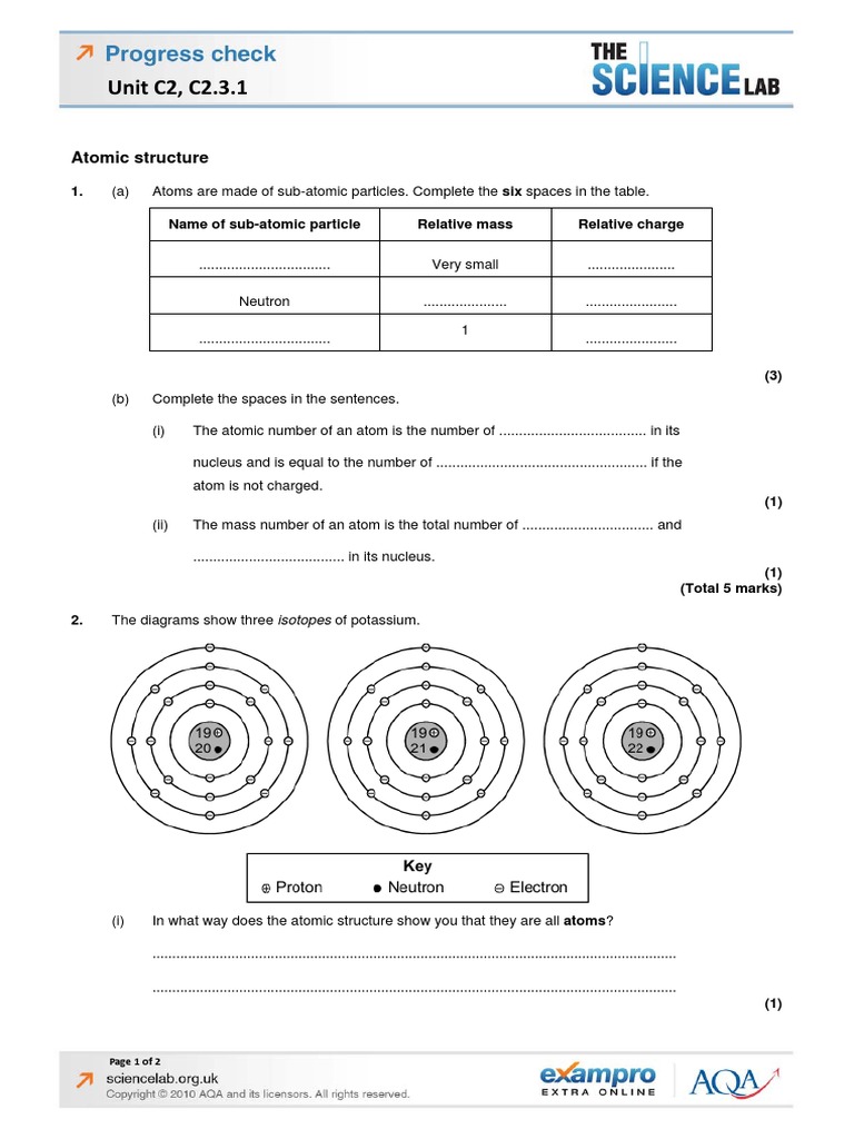 C2 3 1 Atomic Structure | PDF