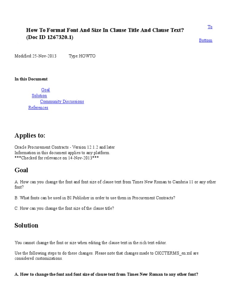 How To Format Font and Size in Clause Title and Clause Text | PDF ...