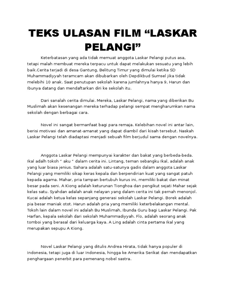 Teks Ulasan Film | PDF