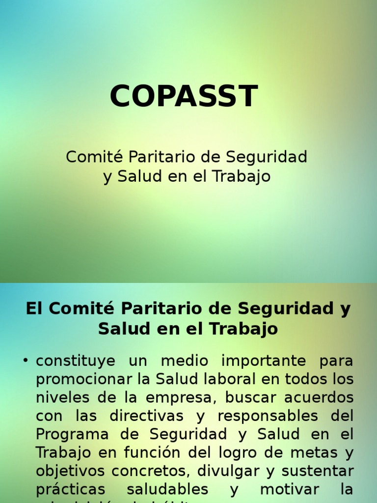 Copasst Presentación Toda La Información | PDF | La seguridad ...