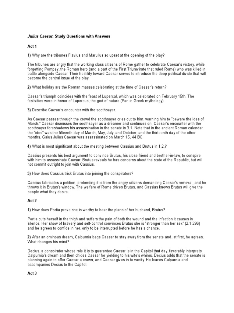 Julius Caesar Plot Summary and Key Decisions | PDF | Julius Caesar ...