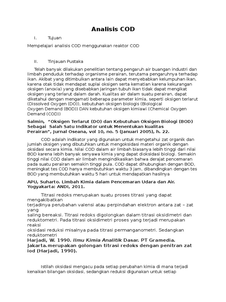 Analisis COD (Laporanku) | PDF