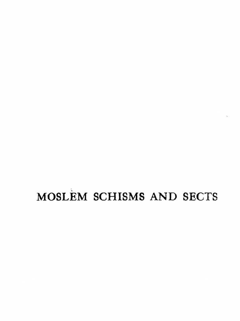 (1920) Moslem Schisms and Sects | PDF | Shia Islam | Muhammad