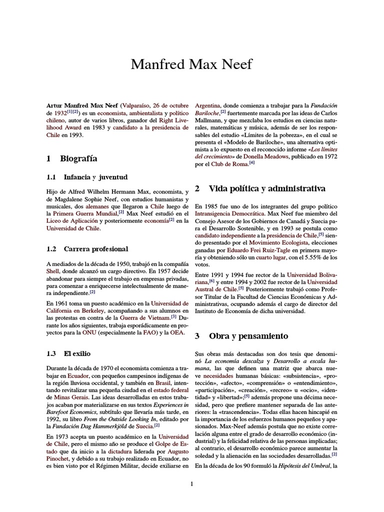 Manfred Max Neef | PDF | Science | Ciencia y Tecnología