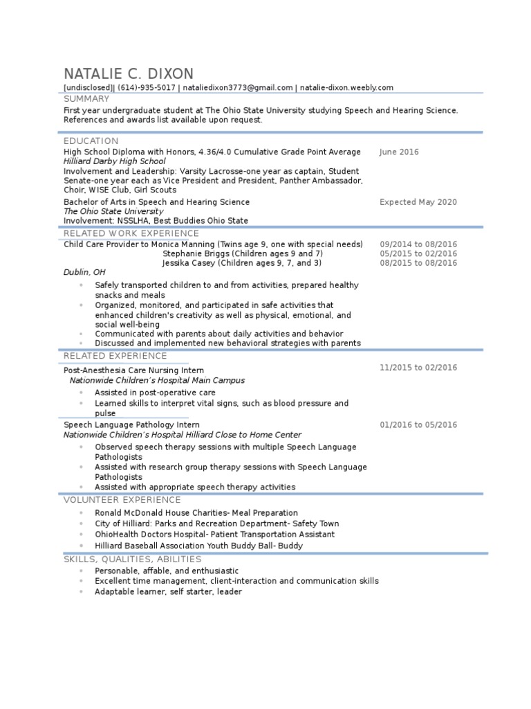 Natalie Dixon Resume For Website | PDF