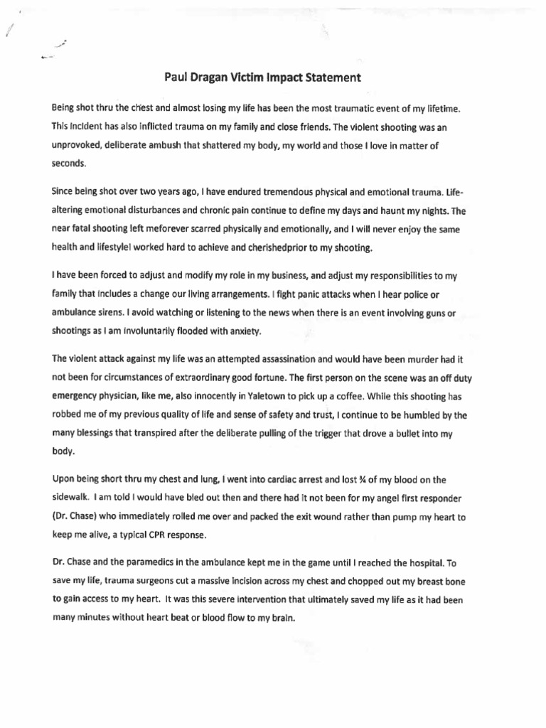Victim Impact Statement Paul Dragan | PDF