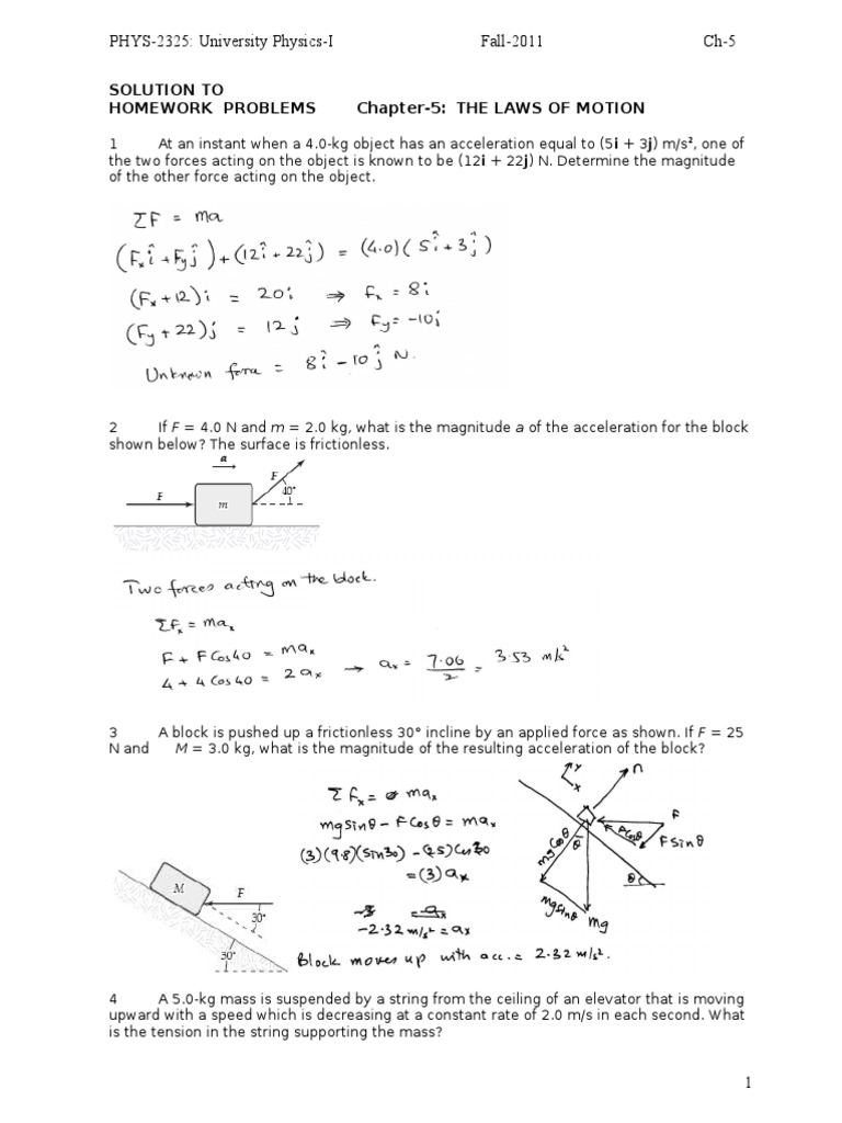 UP HW CH 5 S | PDF | Friction | Tension (Physics)