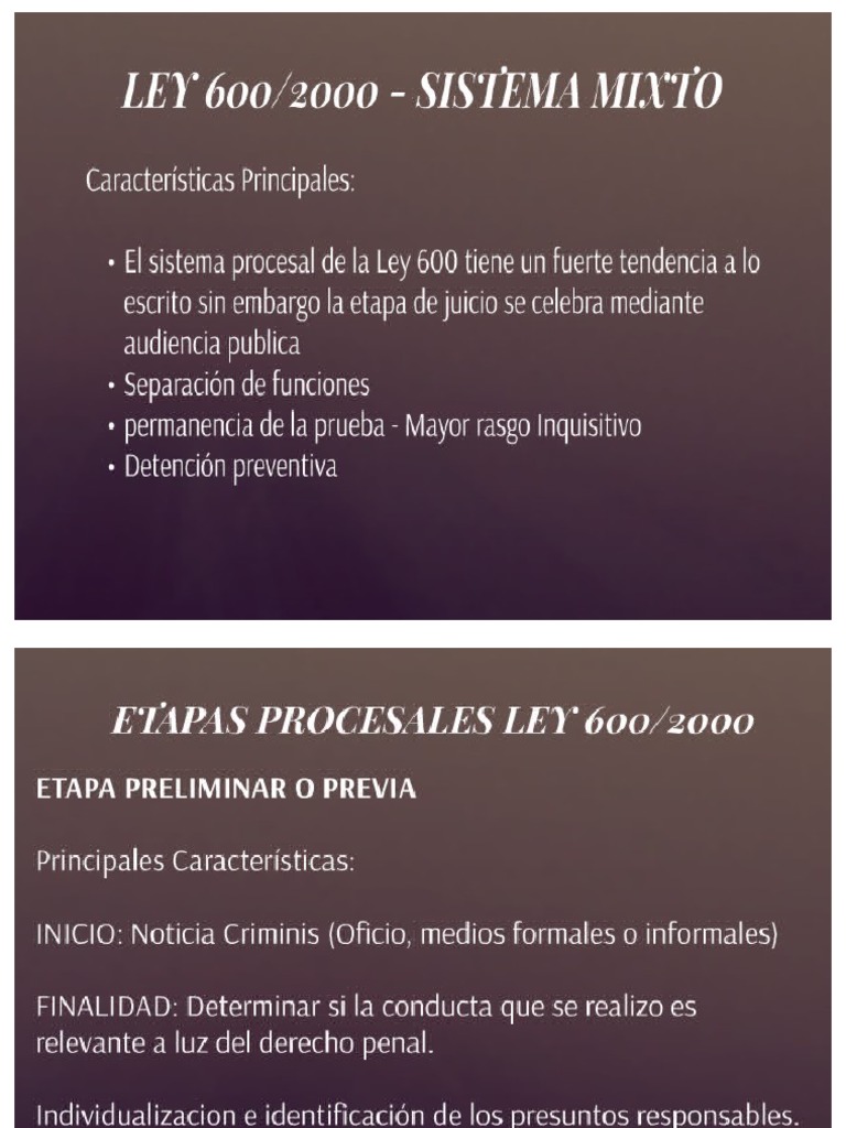 Proceso Penal Ley 600 | PDF