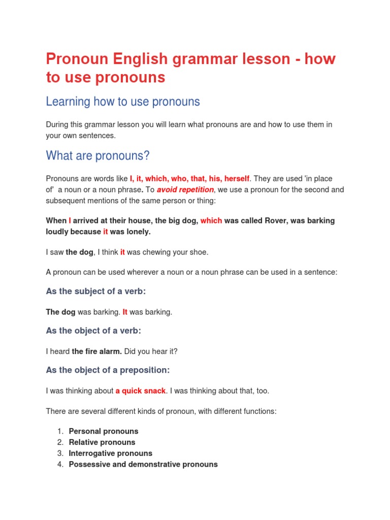 Understanding English Pronouns | PDF | Pronoun | Syntax