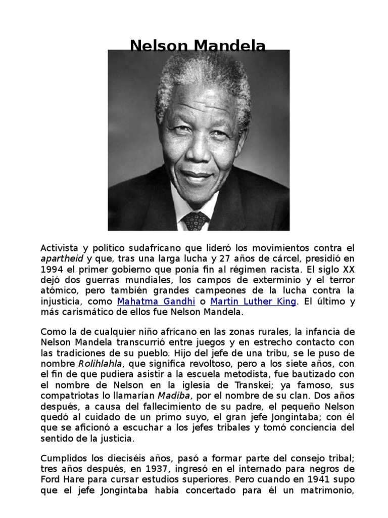Nelson Mandela | PDF | Nelson Mandela | Sudáfrica