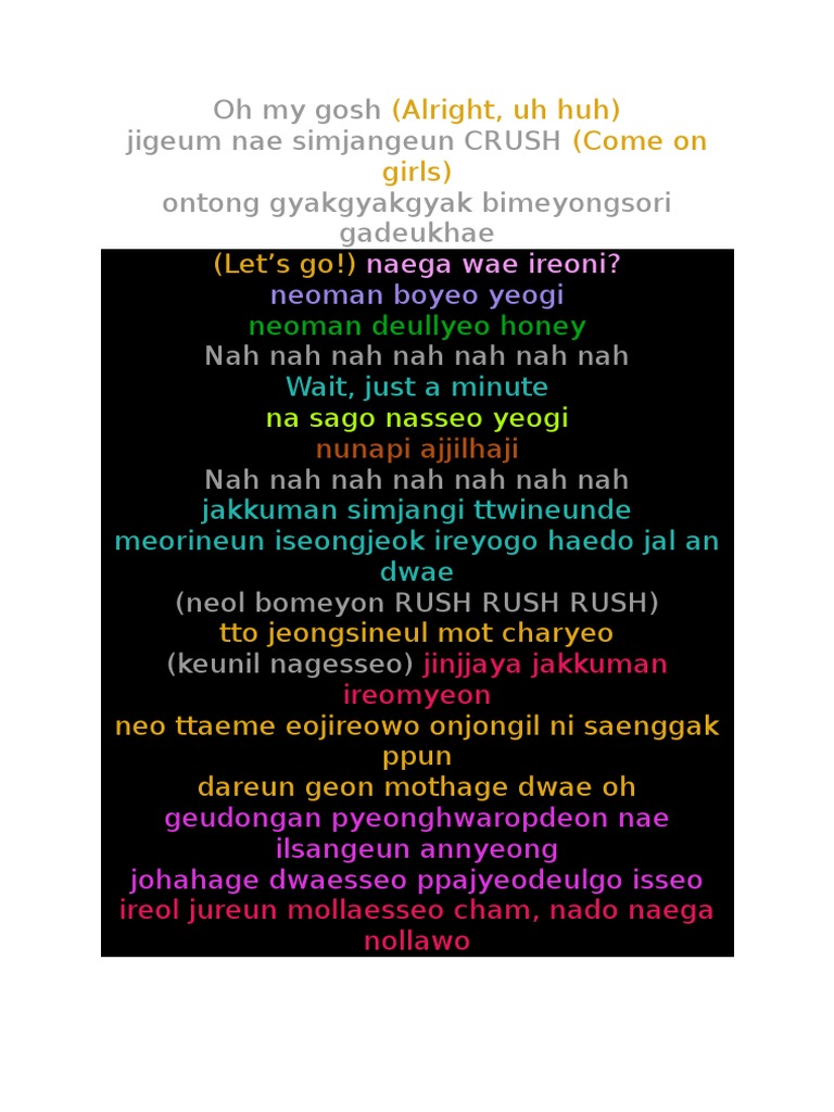 Oh My Gosh Jigeum Nae Simjangeun CRUSH Ontong Gyakgyakgyak Bimeyongsori ...