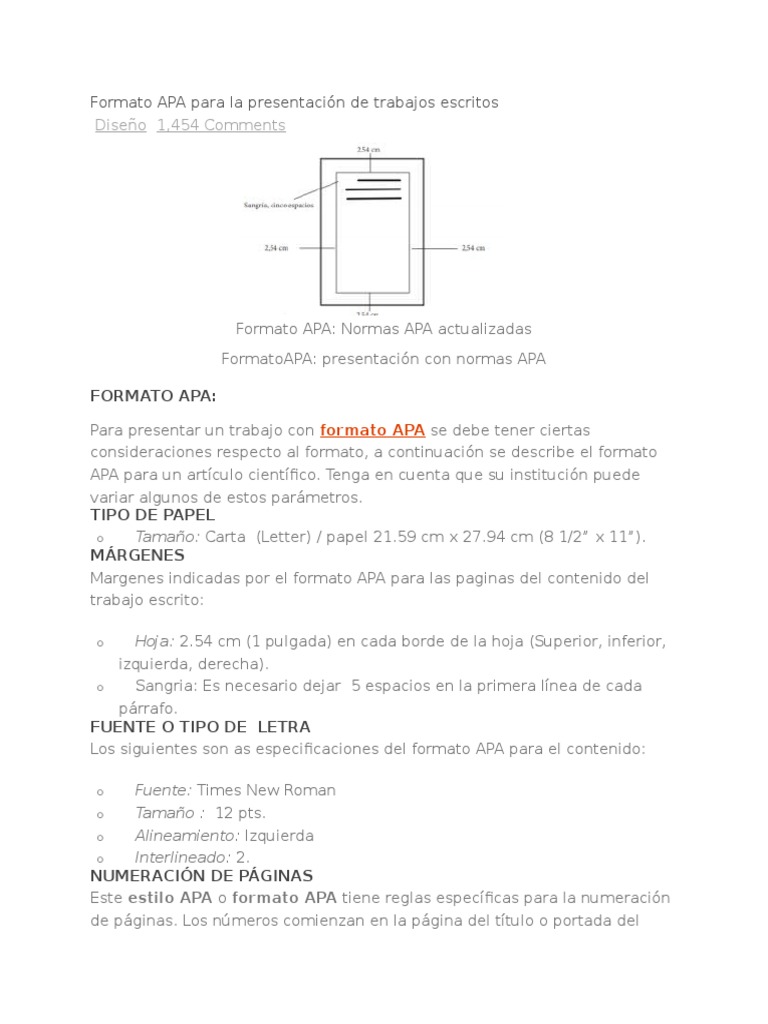 Formato APA para La Presentación de Trabajos Escritos | PDF
