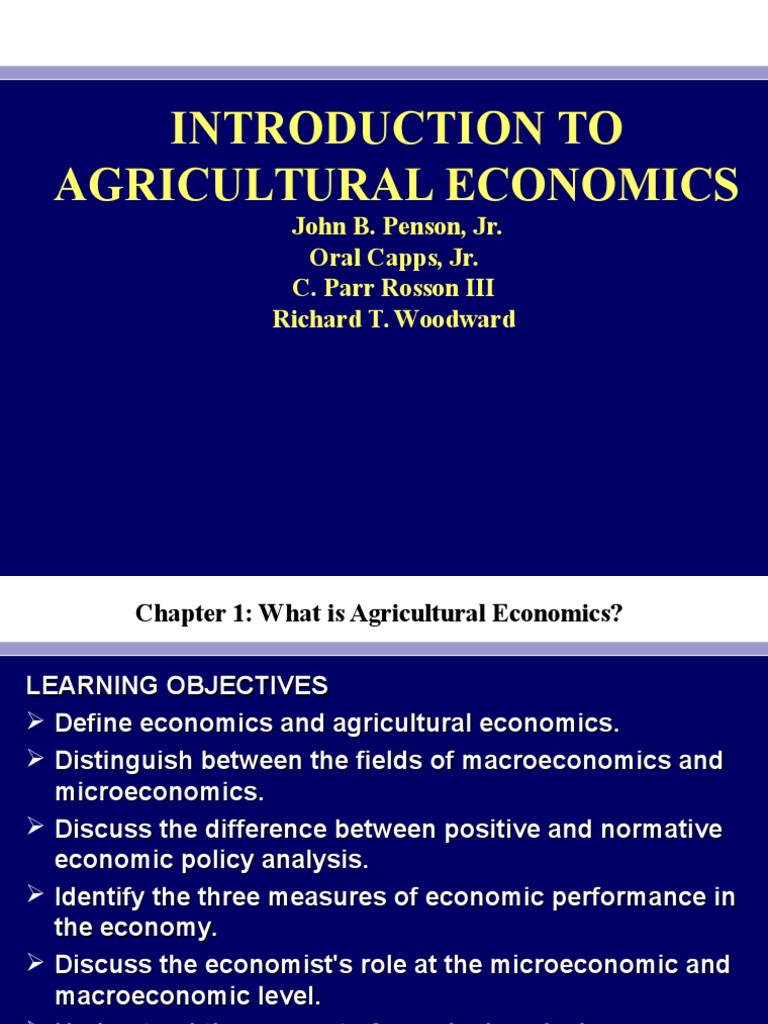 Agricultural Econ Week One Lecture | PDF | Agricultural Economics ...