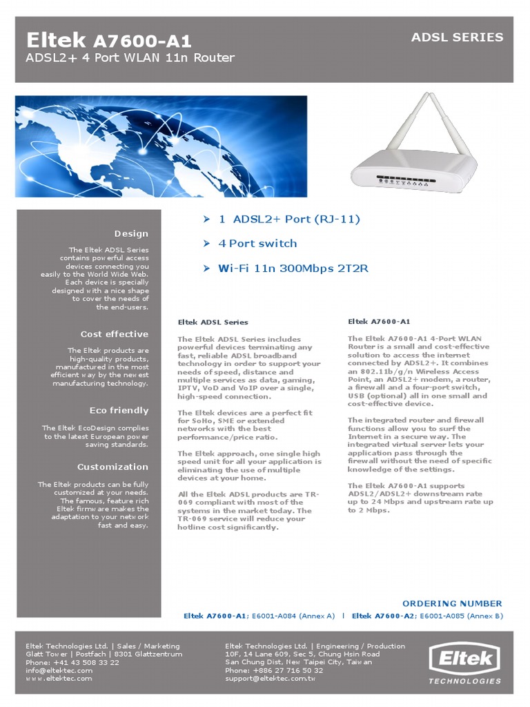 Eltek A7600-A1 Datasheet en | PDF | Wi Fi | Ieee 802.11
