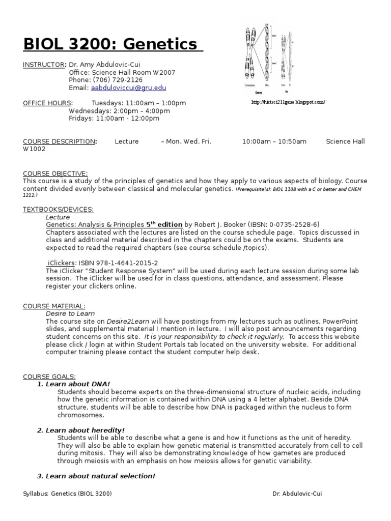 Genetics Syllabus | Gene | Genetics
