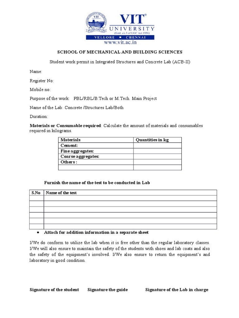 Permission Letter For Lab | PDF