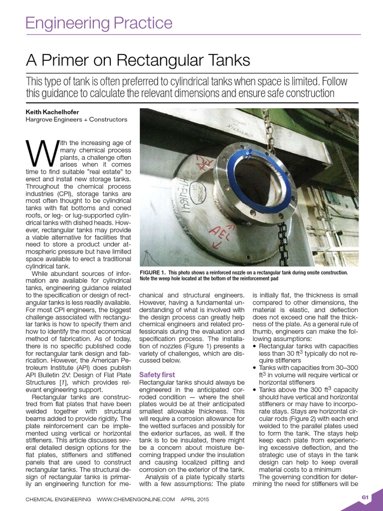 Design Guide for Rectangular Tanks | PDF | Structural Steel | Beam ...