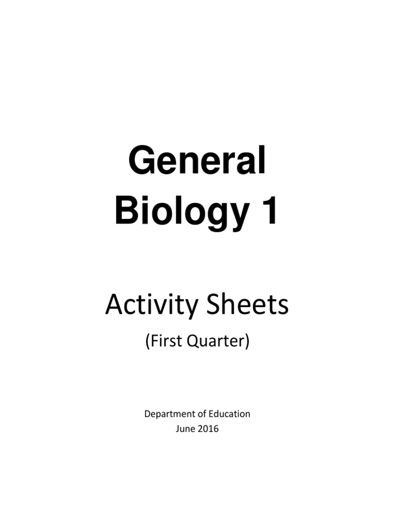 General Biology 1 As v1.0 | PDF | Cell (Biology) | Prokaryote