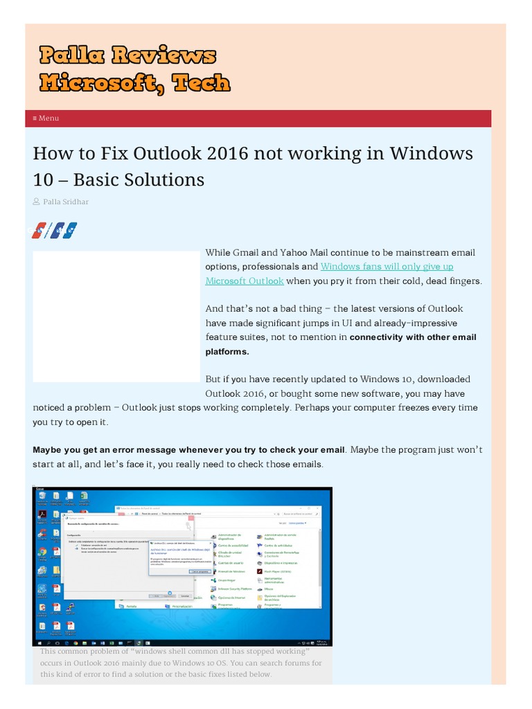 How To Fix Outlook 2016 Not Working in Windows 10 - Basic Solutions ...