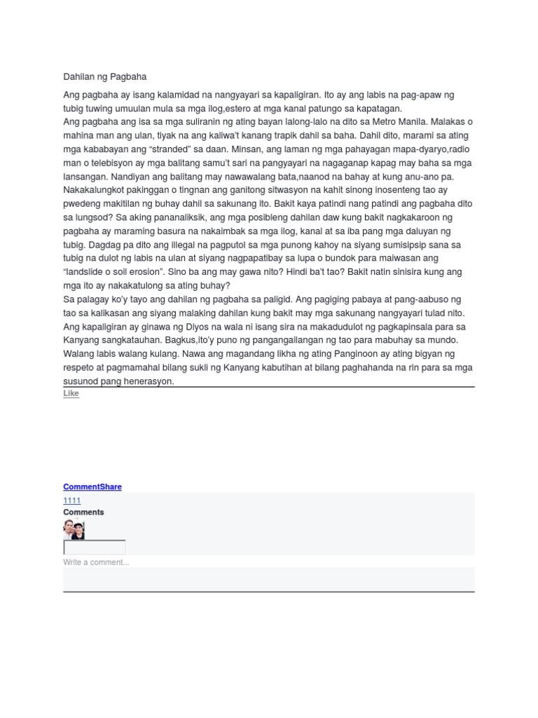 Dahilan NG Pagbaha | PDF