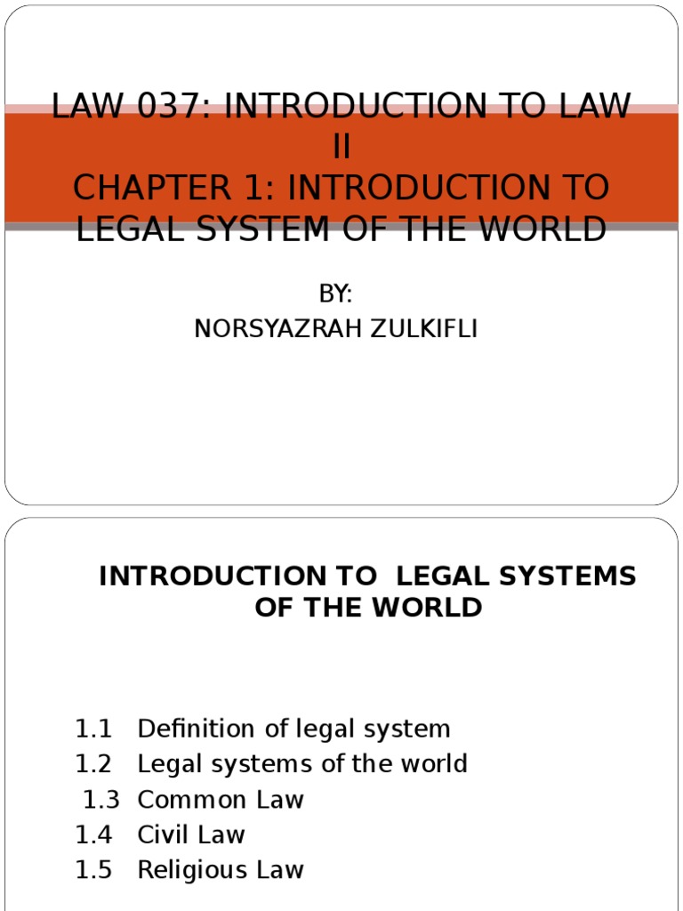 Legal System (Chapter 1) | PDF