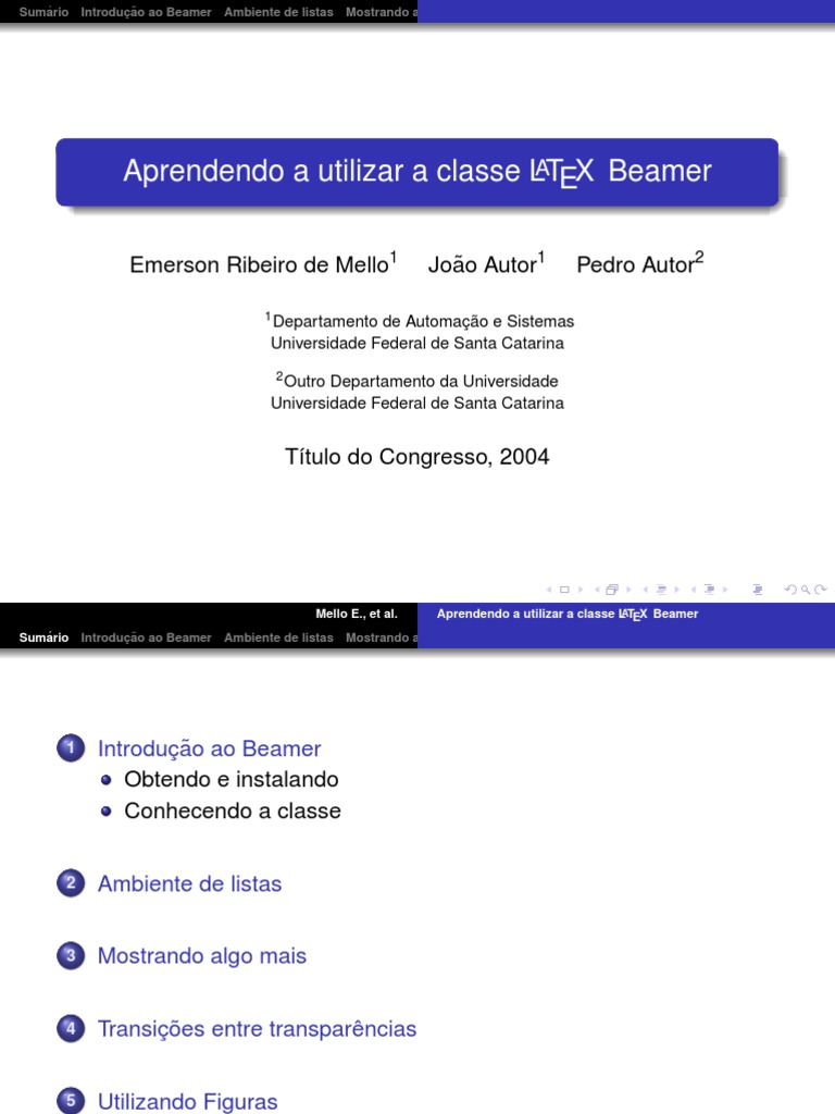 Beamer Modelo | PDF | Formatos de arquivo de computador | Informática