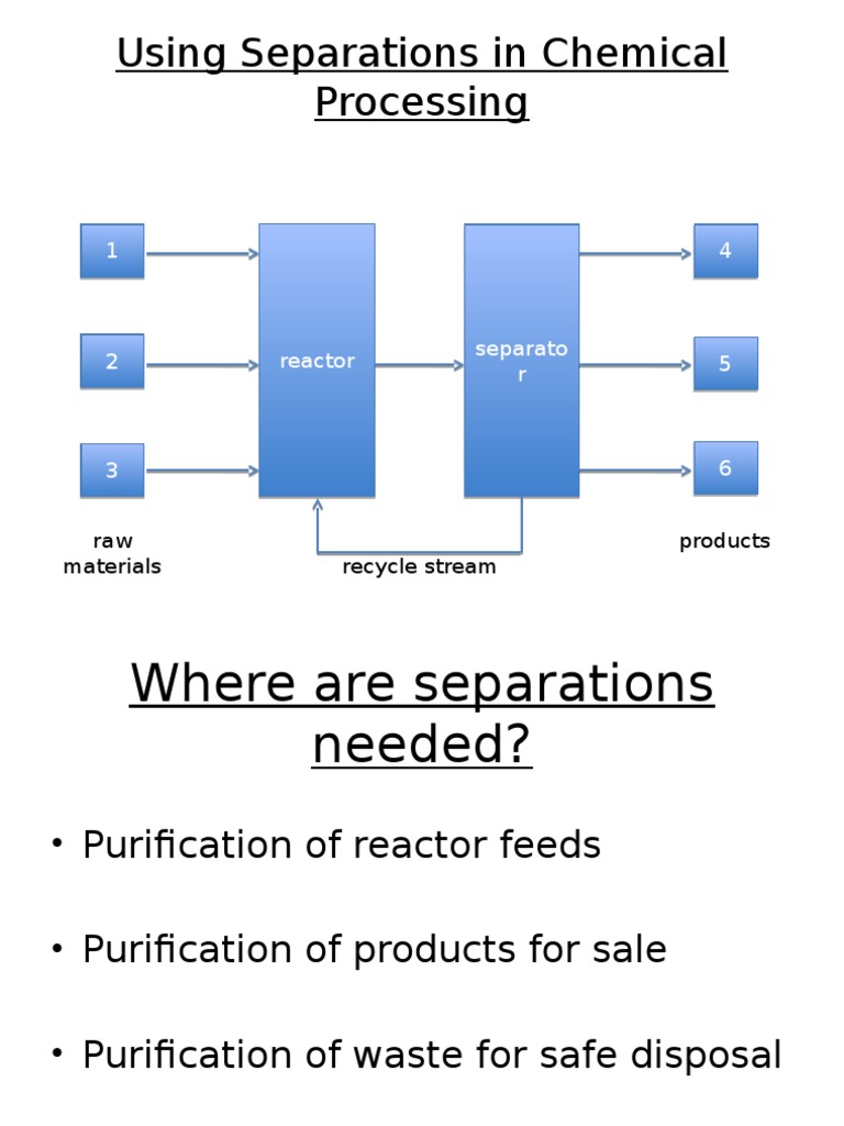 Chemical Processing Separations Guide | PDF | Distillation | Chemical ...