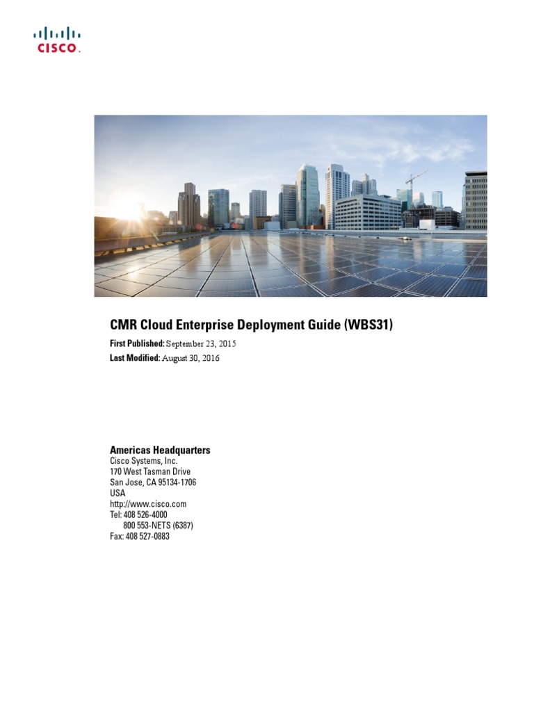 Collaboration Meeting Rooms (CMR) Cloud Enterprise Deployment Guide ...