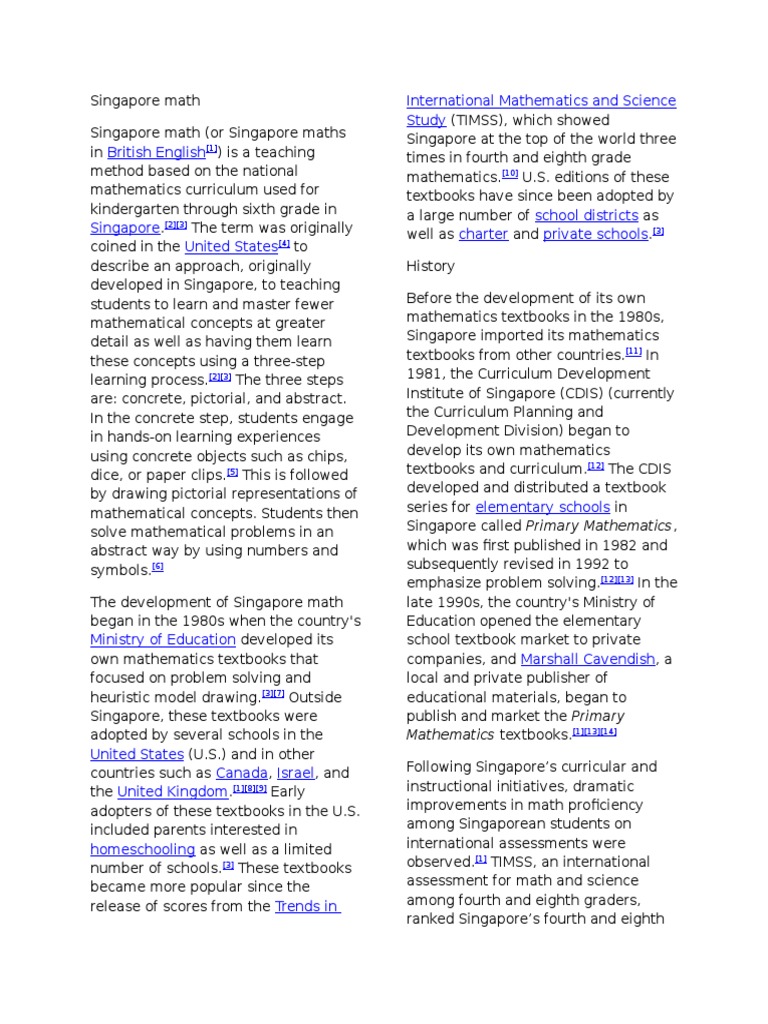 Singapore Math | Download Free PDF | Cognition | Educational Psychology