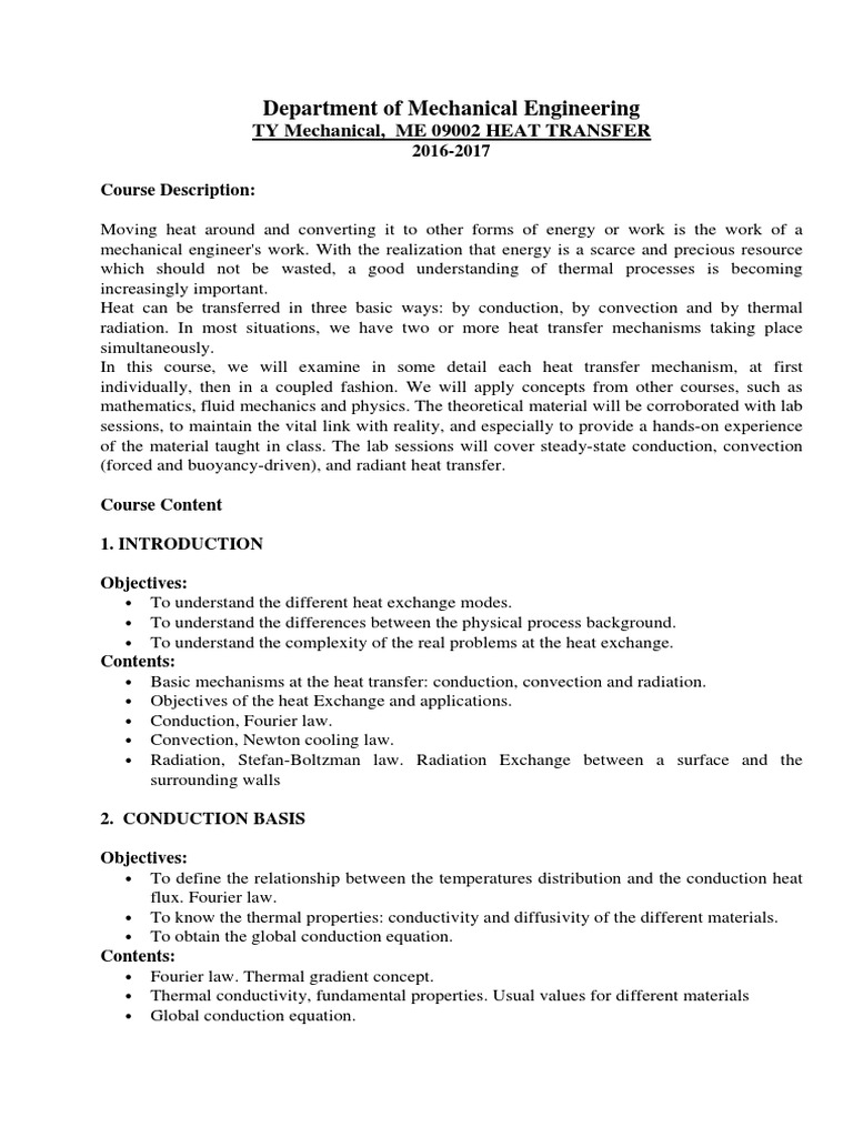 Heat Transfer Handout | PDF | Thermal Conduction | Heat Transfer