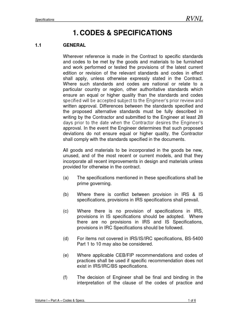 01 - Codes List | PDF | Specification (Technical Standard) | Concrete