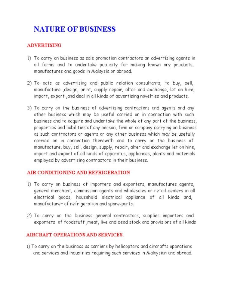 Nature of Business SDN BHD | PDF | Petroleum | Warehouse