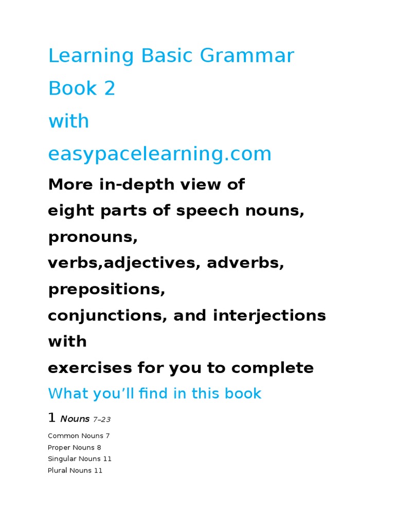 Learning Basic Grammar Book 2 With | PDF | Verb | Pronoun