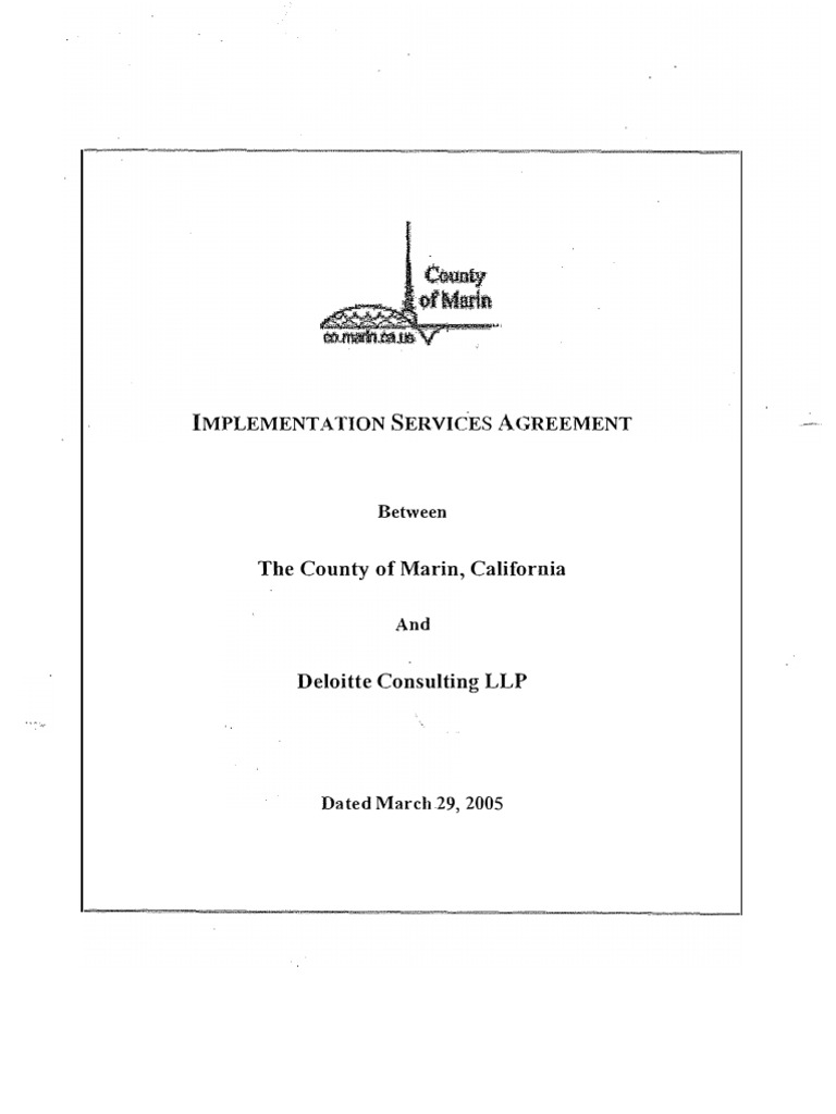 Marin County - Deloitte Consulting Contract On Failed SAP Project | PDF ...