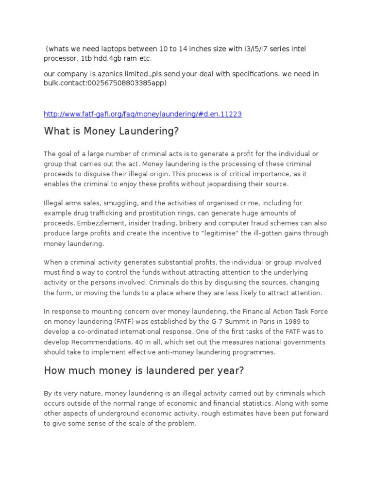 FATF - Money Laundering | PDF | Money Laundering | Organized Crime