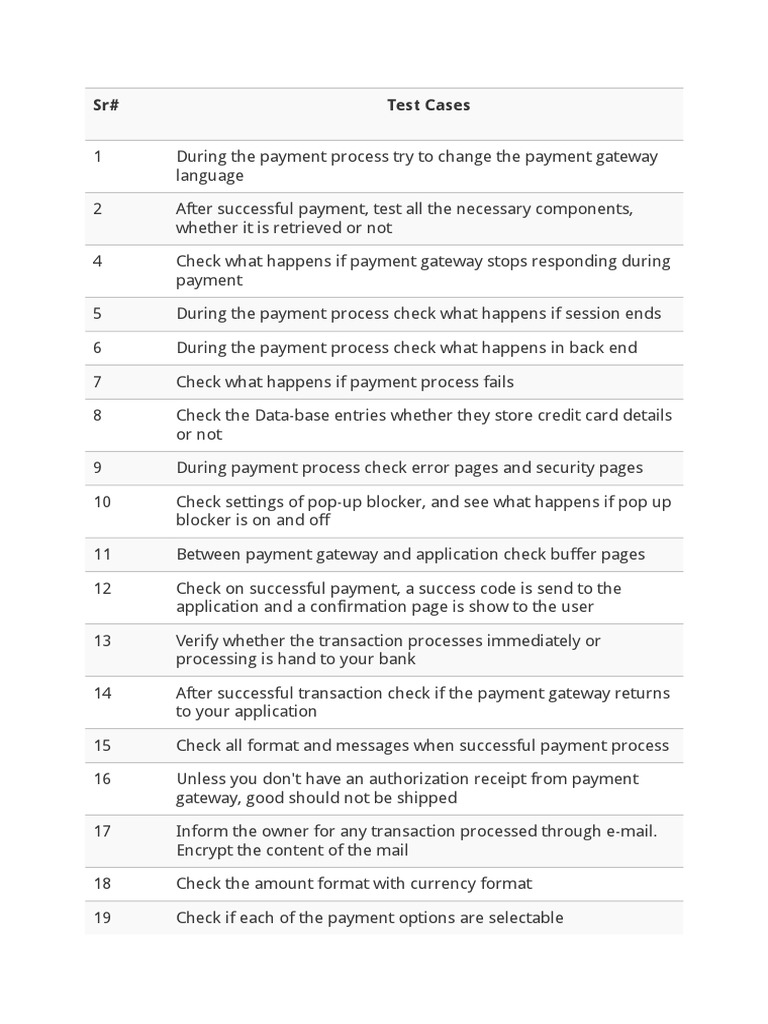 SR# Test Cases | PDF | Payments | Debit Card