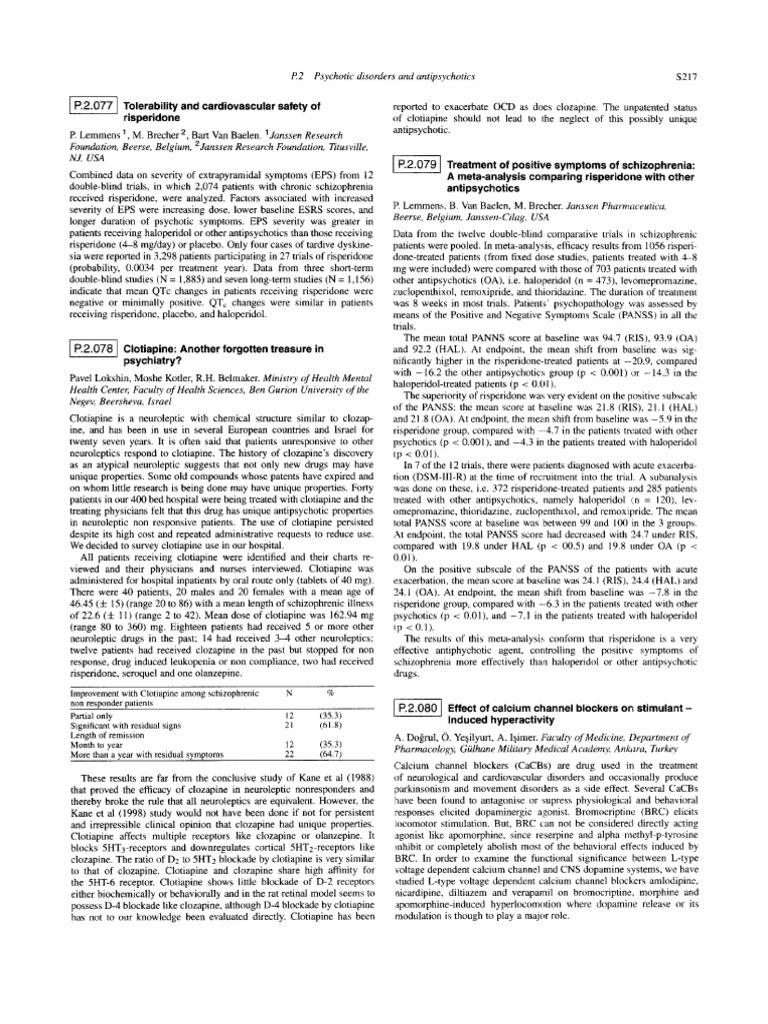 Clotiapine - Another Forgotten Treassure in Psychiatry | PDF ...