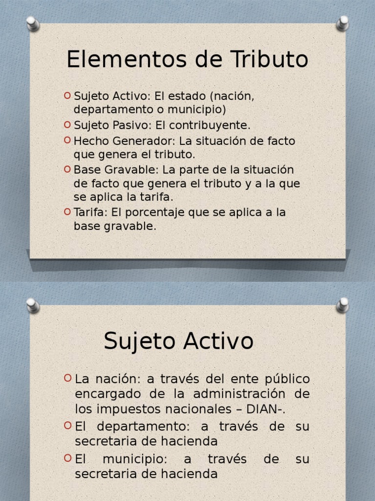 Elementos Del Tributo y Principios Del Dercho Tributario | PDF | Impuestos | Economía pública