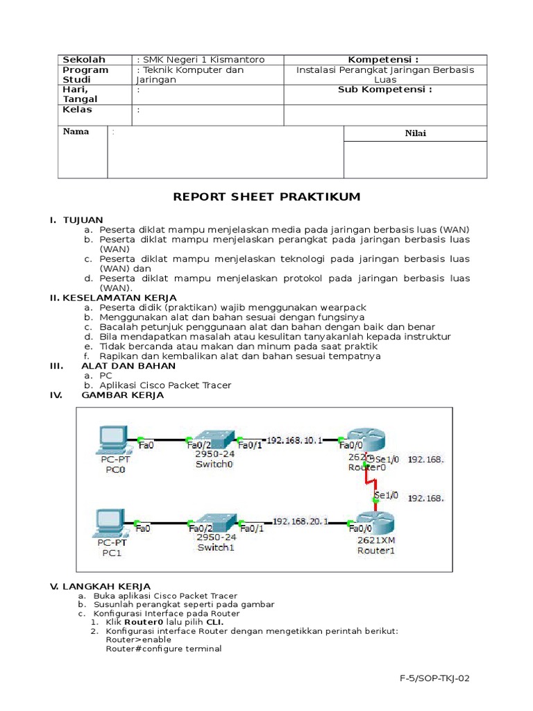Contoh Report Sheet | PDF