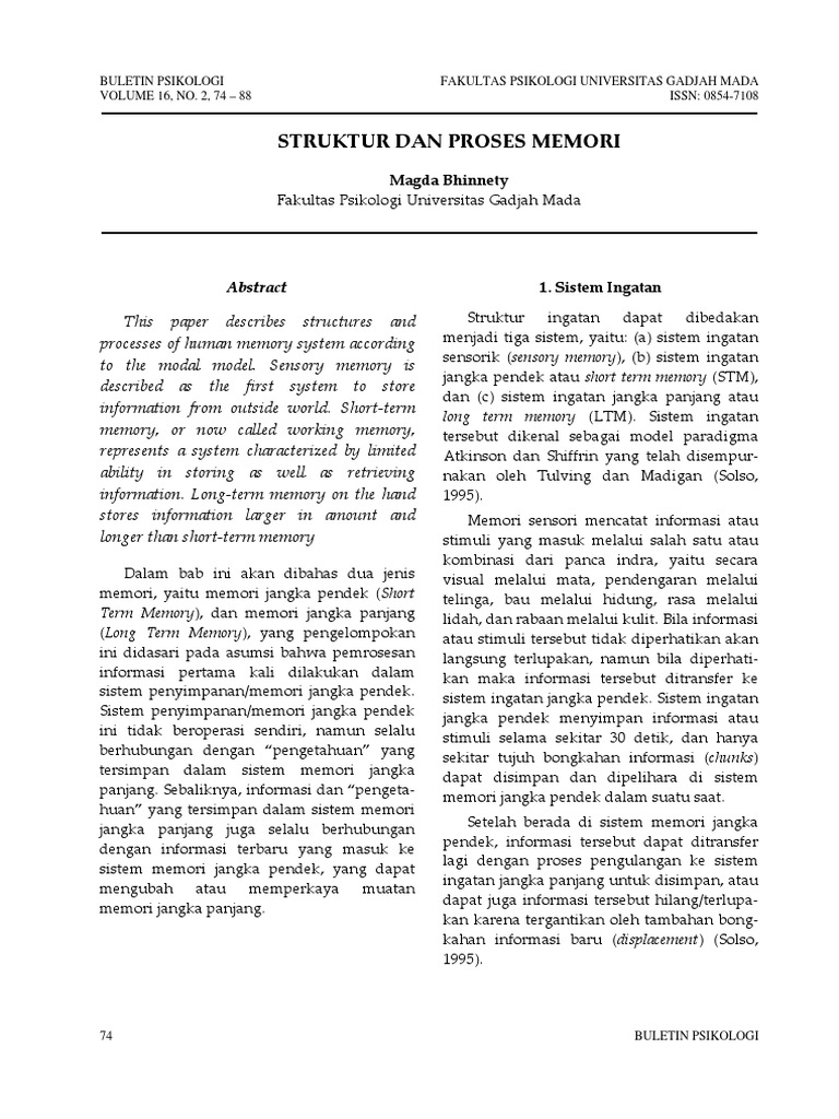 Struktur Dan Proses Memori Pdf