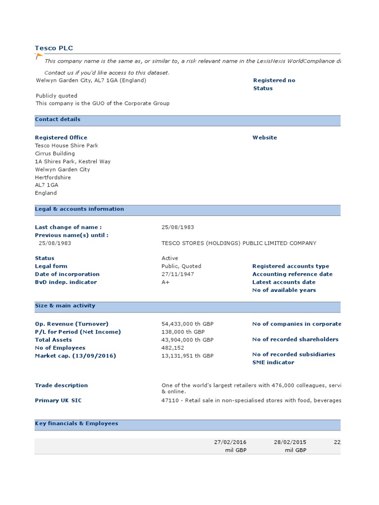 Fame Export 1 | Download Free PDF | Tesco | International Financial ...