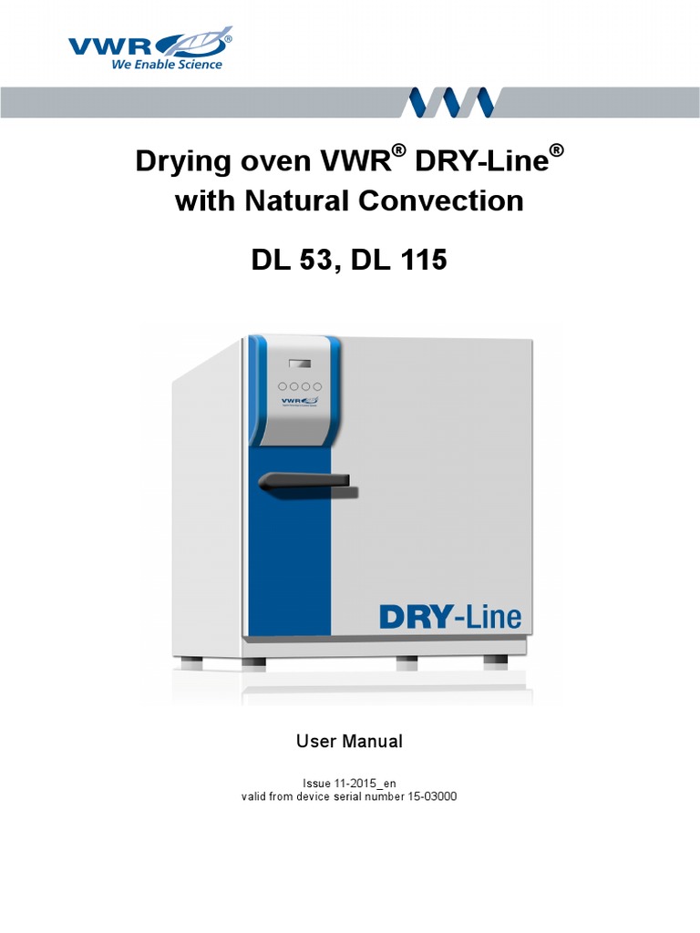 VWR Binder DRY-Line Drying Oven With Natural Convection DL 53, DL 115 ...