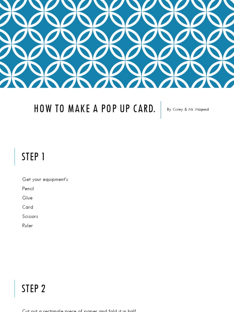 How To Make A Pop Up Card | PDF