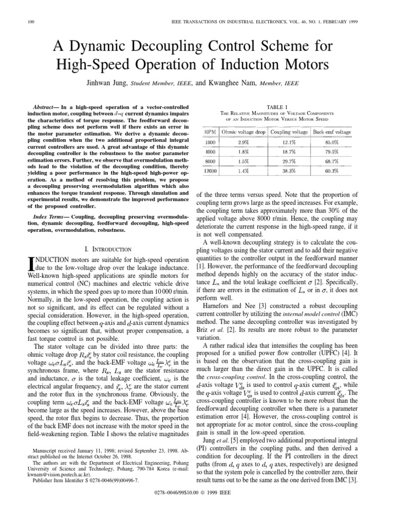 A Dynamic Decoupling Control Scheme For High-Speed Operation of ...