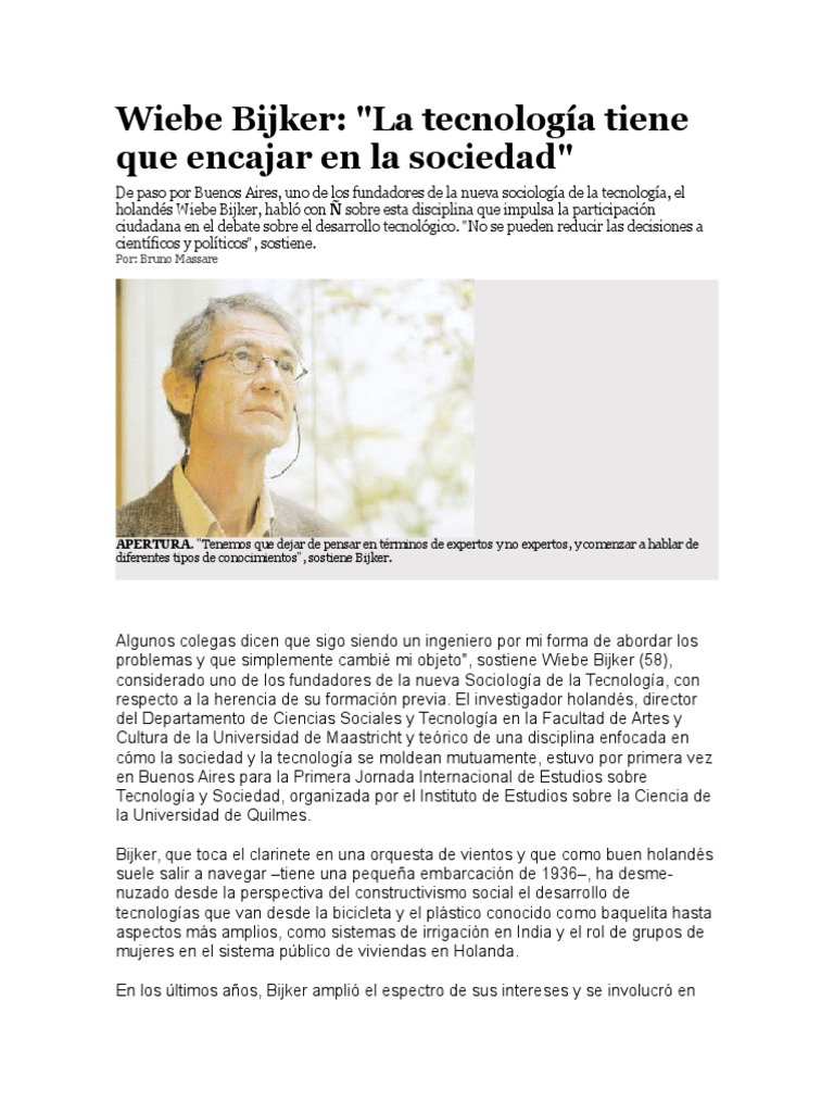 Bijker: Tecnología y Sociedad en Diálogo | PDF | Science | Nanotecnología