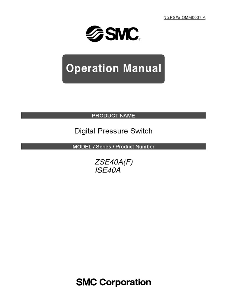 SMC Pressure Switch | PDF | Switch | Electromagnetism
