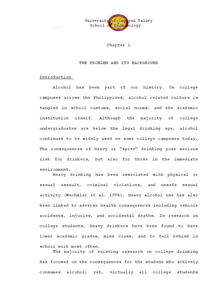 CHAPTER 1.docx Research | PDF | Distilled Beverages | Alcoholism