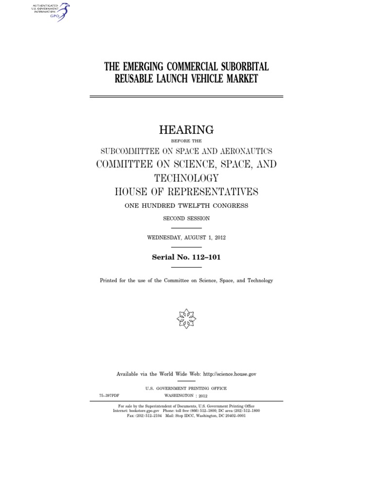 The Emerging Commercial Suborbital Reusable Launch Vehicle Market | PDF ...